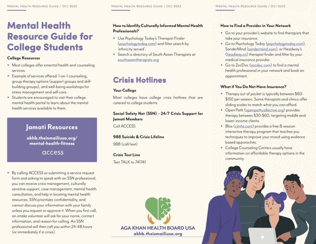 Mental Health Resource Guide for College Students - Aga Khan Health ...